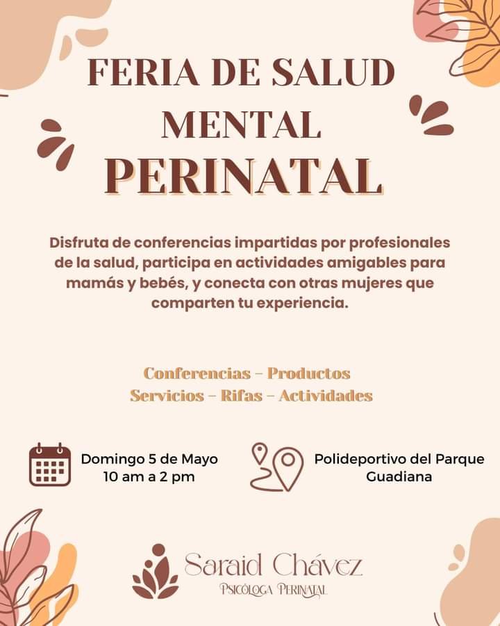 Invitan a la Primera Feria de Salud Mental Perinatal esté domingo – Contexto de Durango